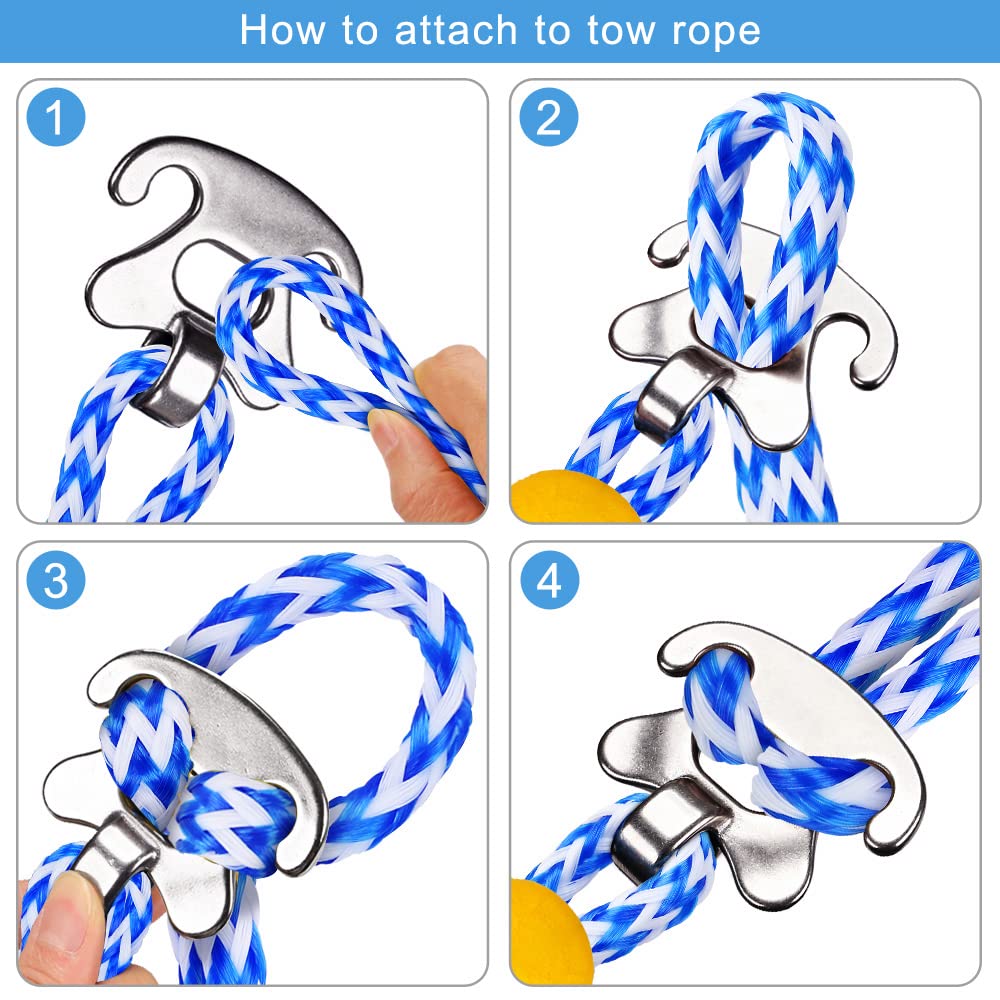 SELEWARE Heavy Duty Boat Tow Harness for Tubing, Boat Tow Rope with St ...